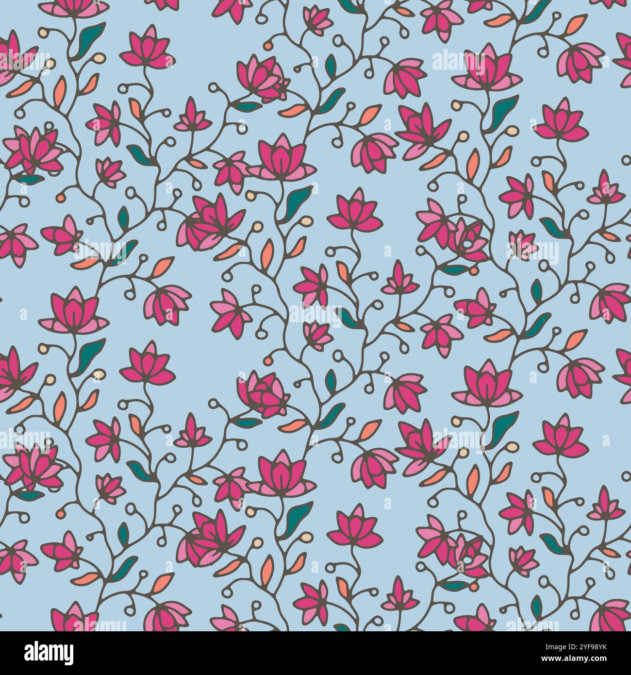 Blue delicate flowers in Stock Vector Images - Alamy