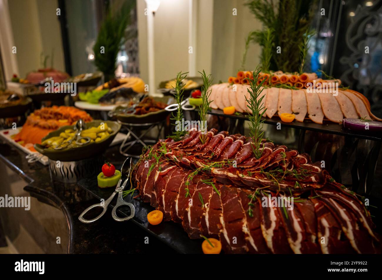 Fine Dining Meat Selection Luxury Hotel's Platter Stock Photo - Alamy