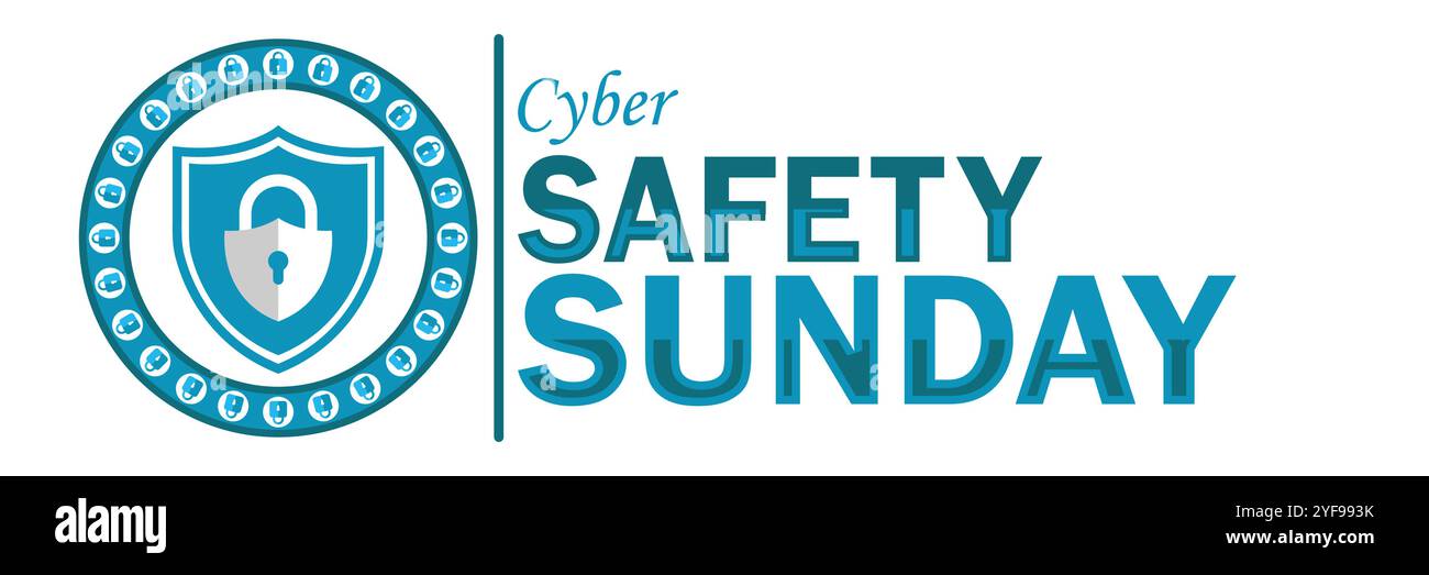 Cyber Safety Sunday. Suitable for greeting card, poster and banner ...