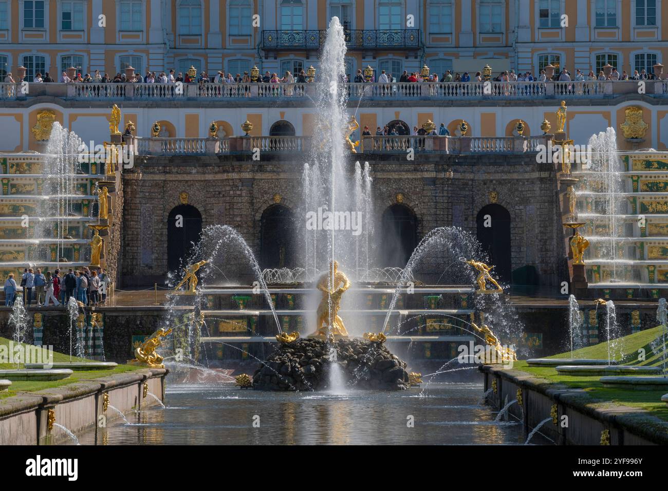 PETRODVORETS, RUSSIA - JUNE 13, 2024: Fountain Samson, tearing the ...