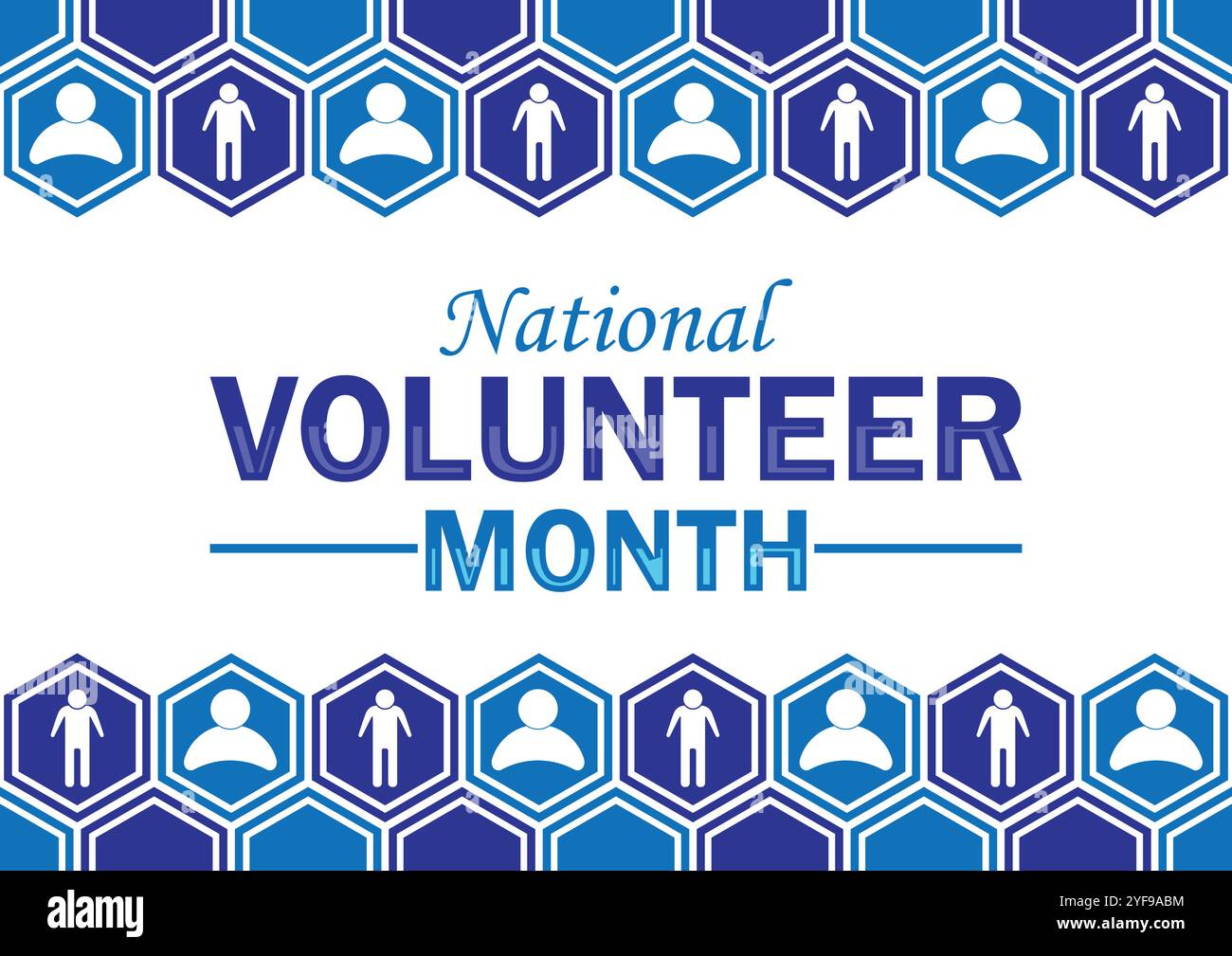National Volunteer Month wallpaper with shapes and typography, banner ...