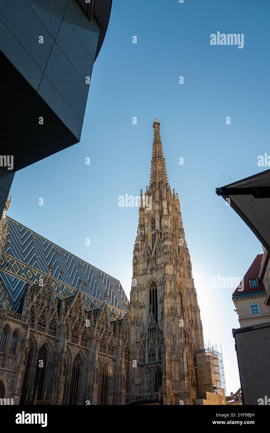 VIENNA, AUSTRIA - AUGUST 8, 2024: Gothic spire of St. Stephen's ...
