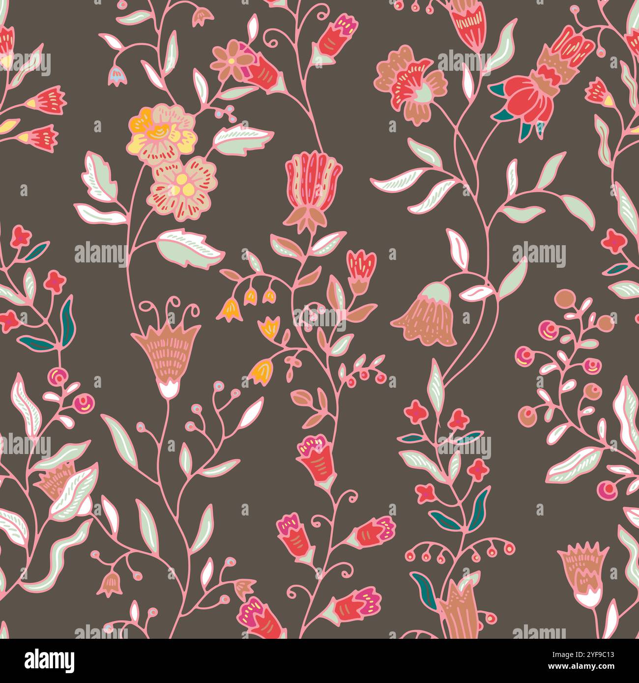 Elegant Botanical Floral Pattern vector Stock Vector Image & Art - Alamy