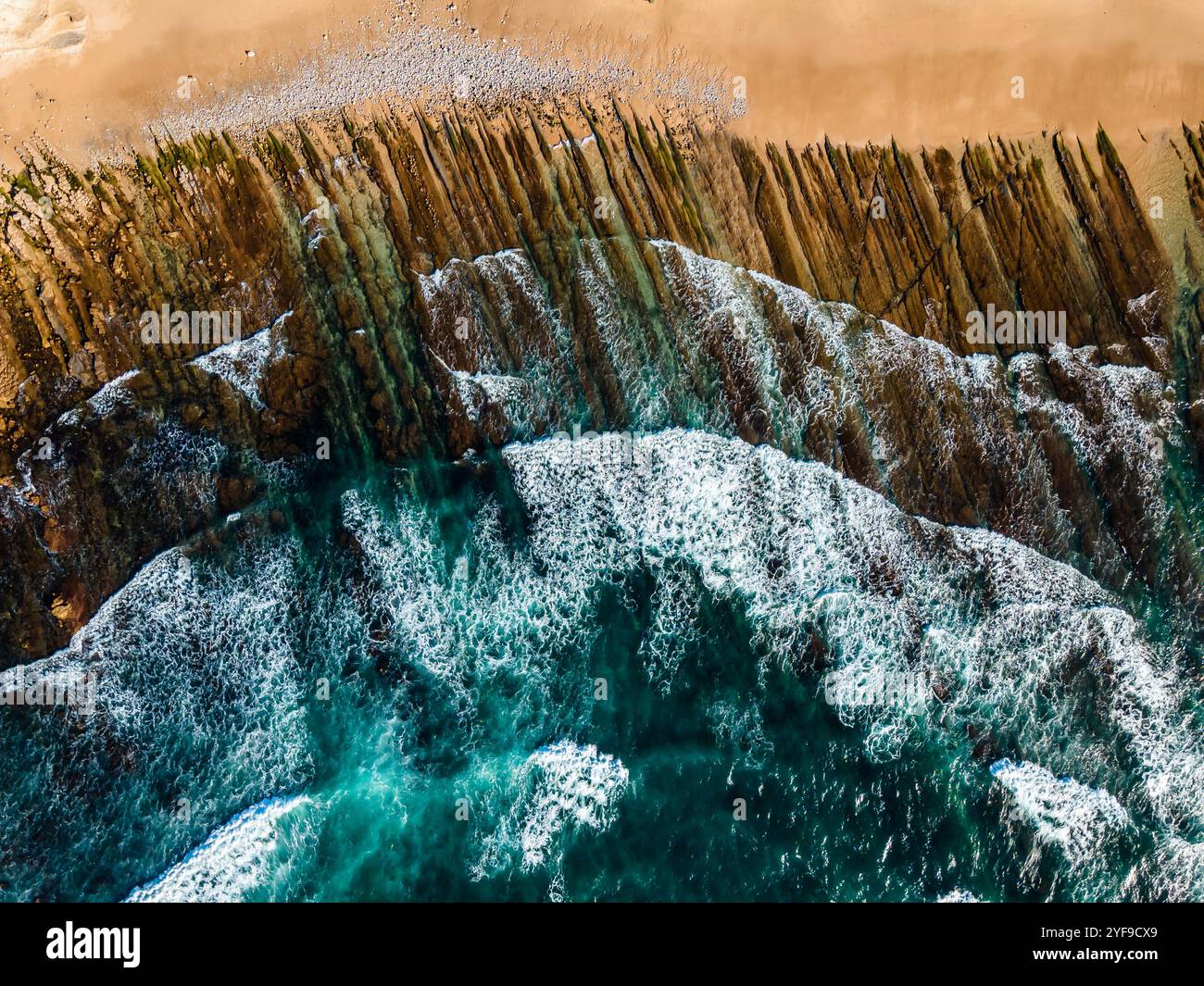 Pacific ocean coast by the California, USA. Huge waves hitting the ...