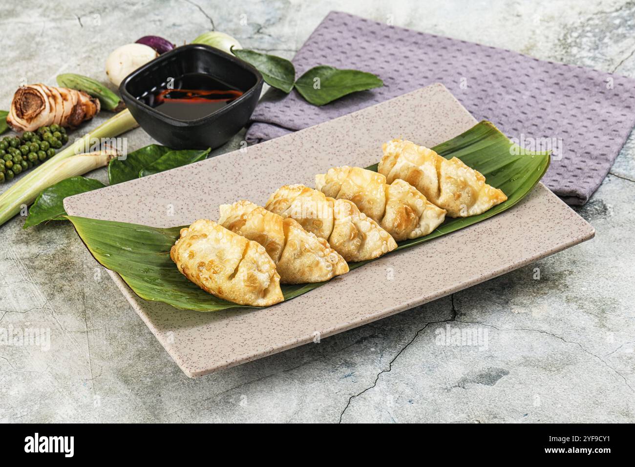 Japanese cuisine - stuffed dumplings gyoza with prawn or meat Stock ...