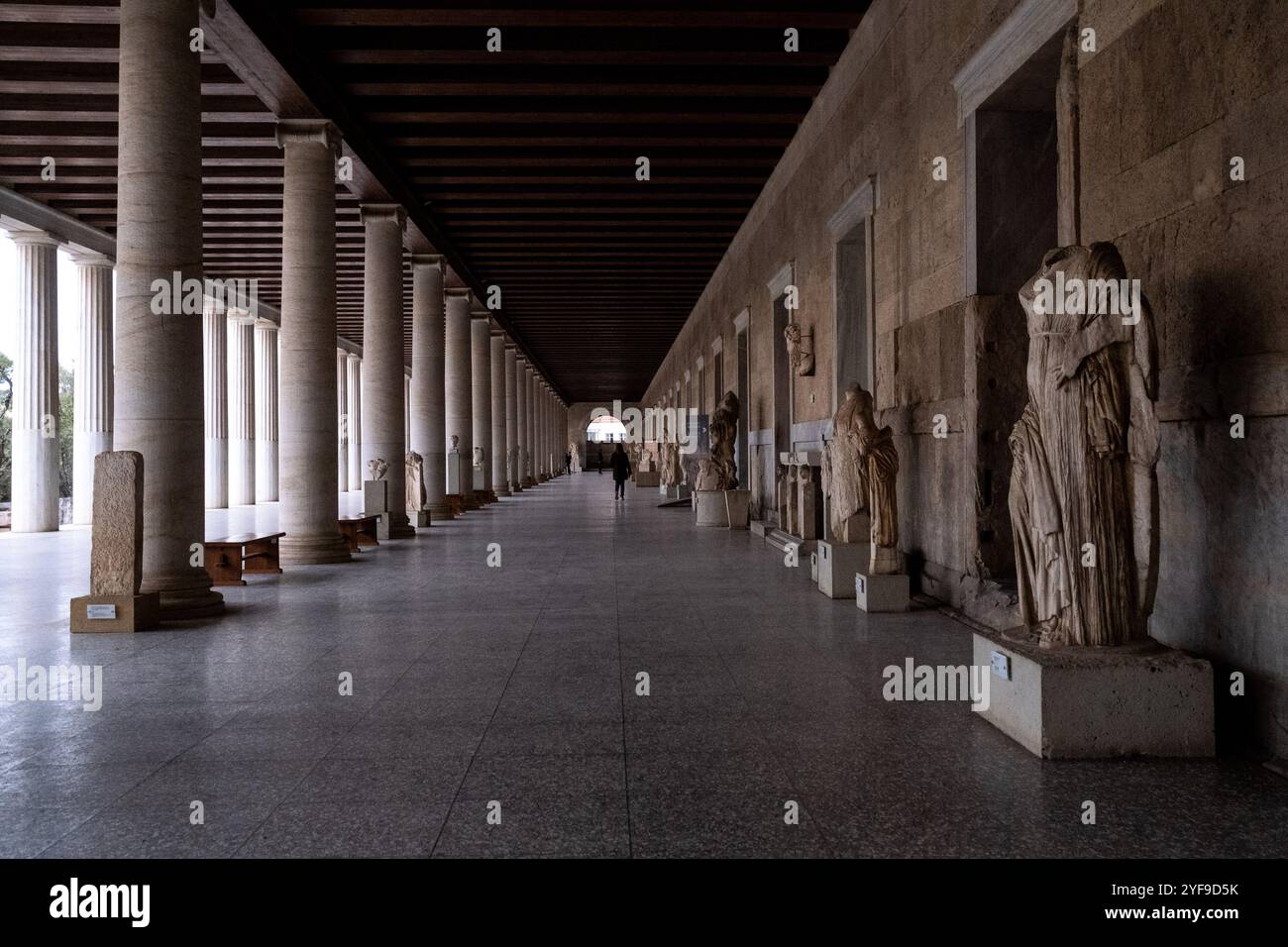 Statue in the Stoa of Attalos museum of the Ancient Agora of Athens ...