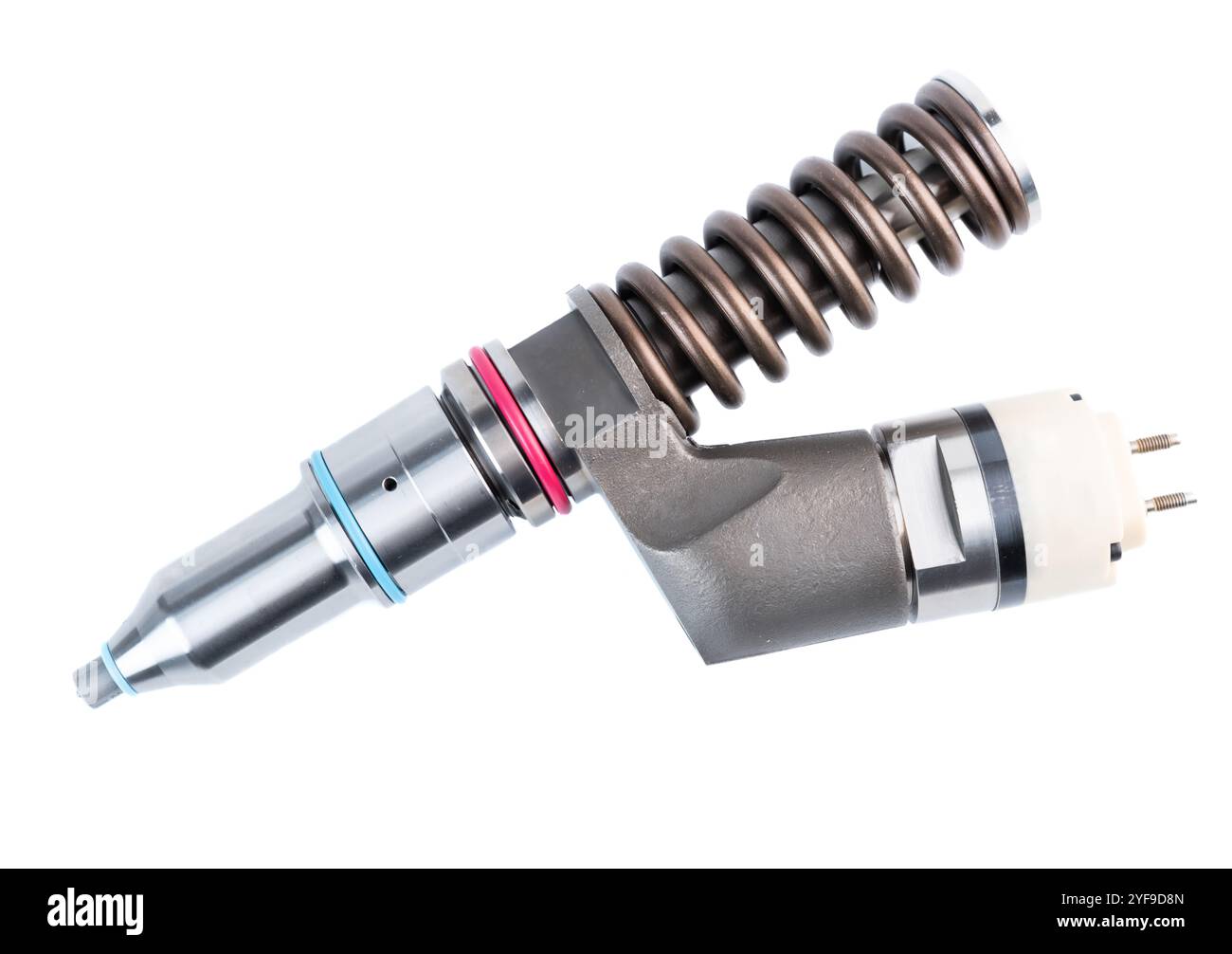 New fuel injector on white background close up Stock Photo - Alamy