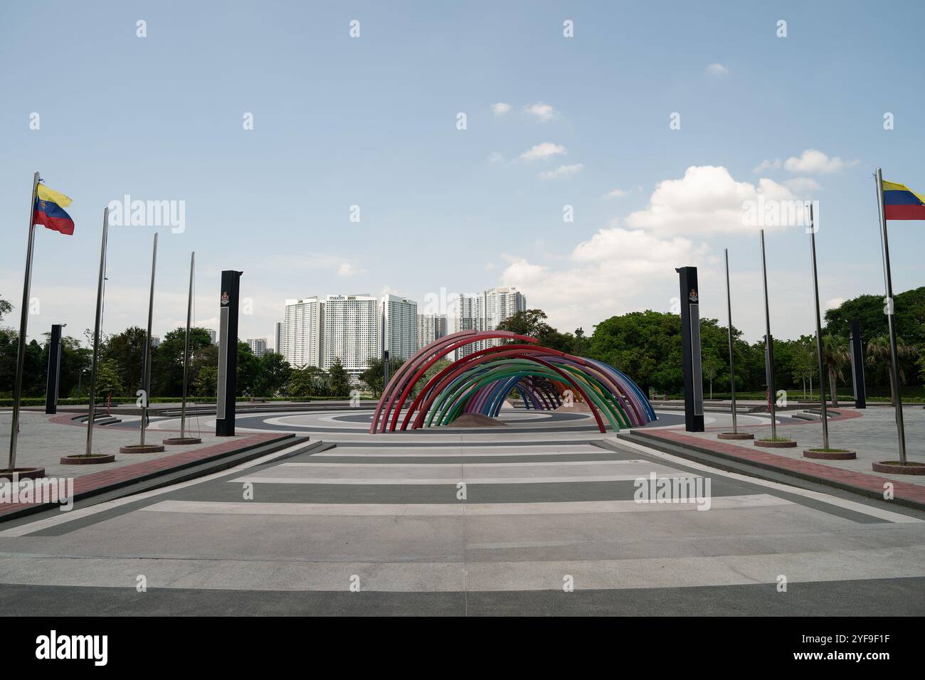 KUALA LUMPUR, MALAYSIA - MARCH 08, 2023: a playground at Taman Tasik ...