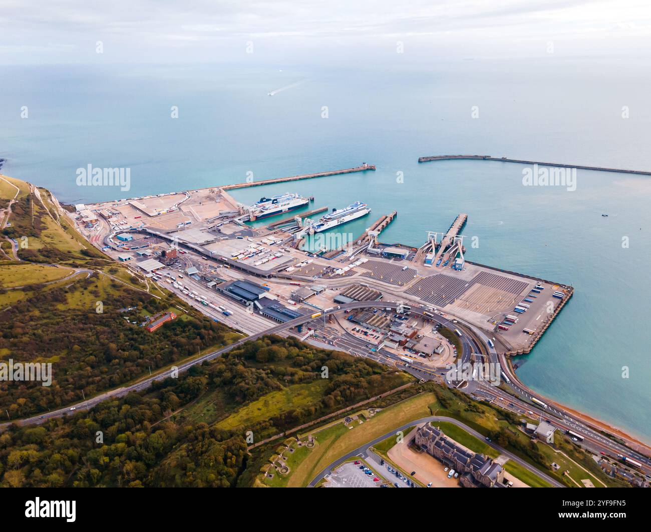 Dover, United Kingdom - September 14, 2021: Aerial panoramic view of ...