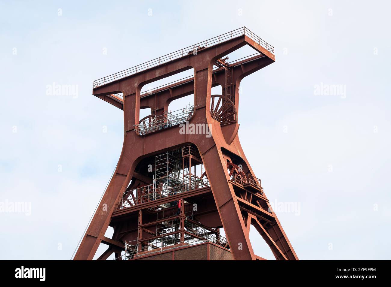 Zollverein Essen, mine tower at Unesco World Heritage site with ...
