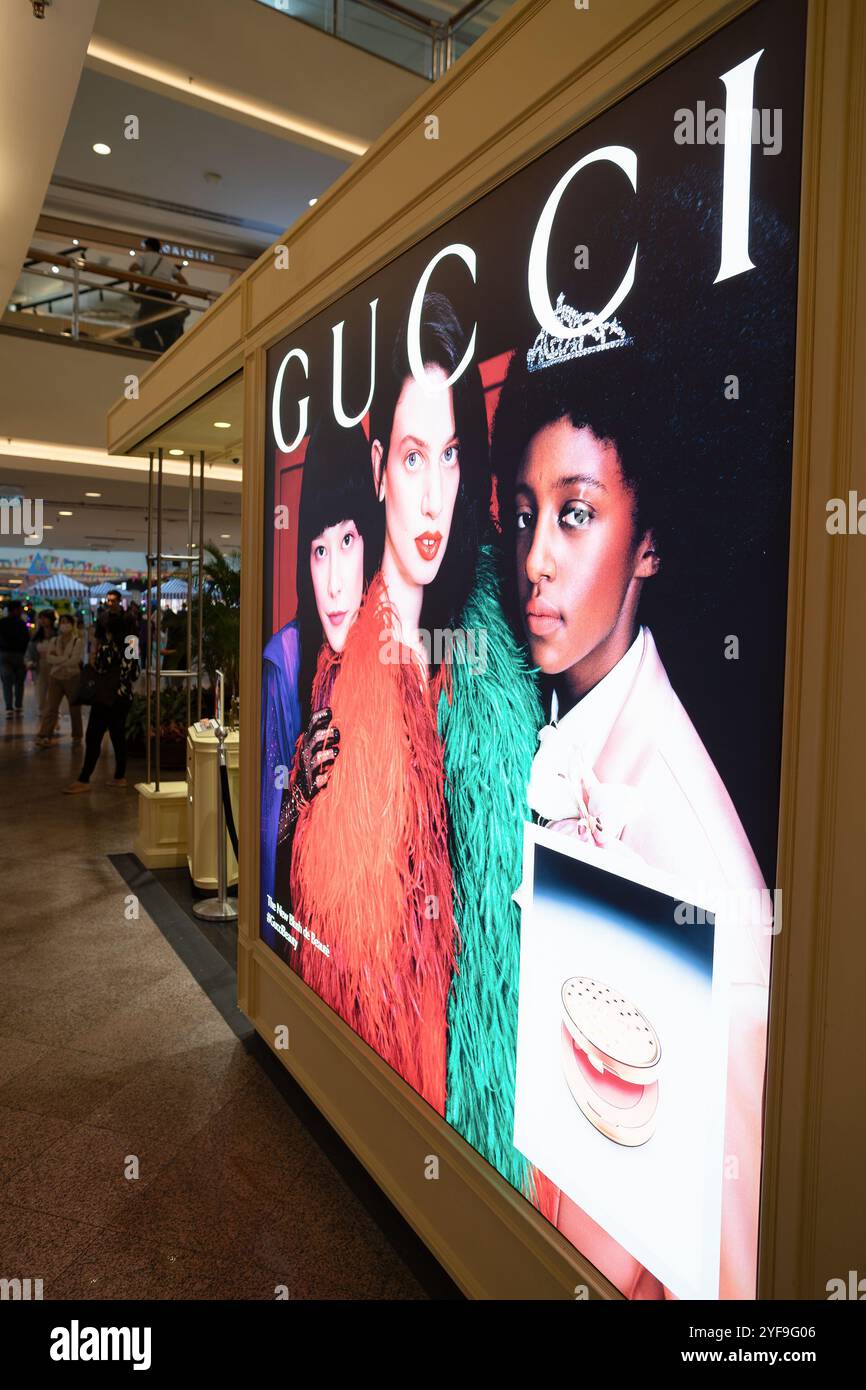 KUALA LUMPUR, MALAYSIA - MARCH 11, 2023: Gucci poster as seen inside ...