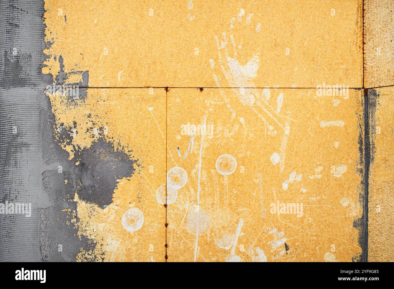 Yellow styrofoam boards used for building insulation as background ...