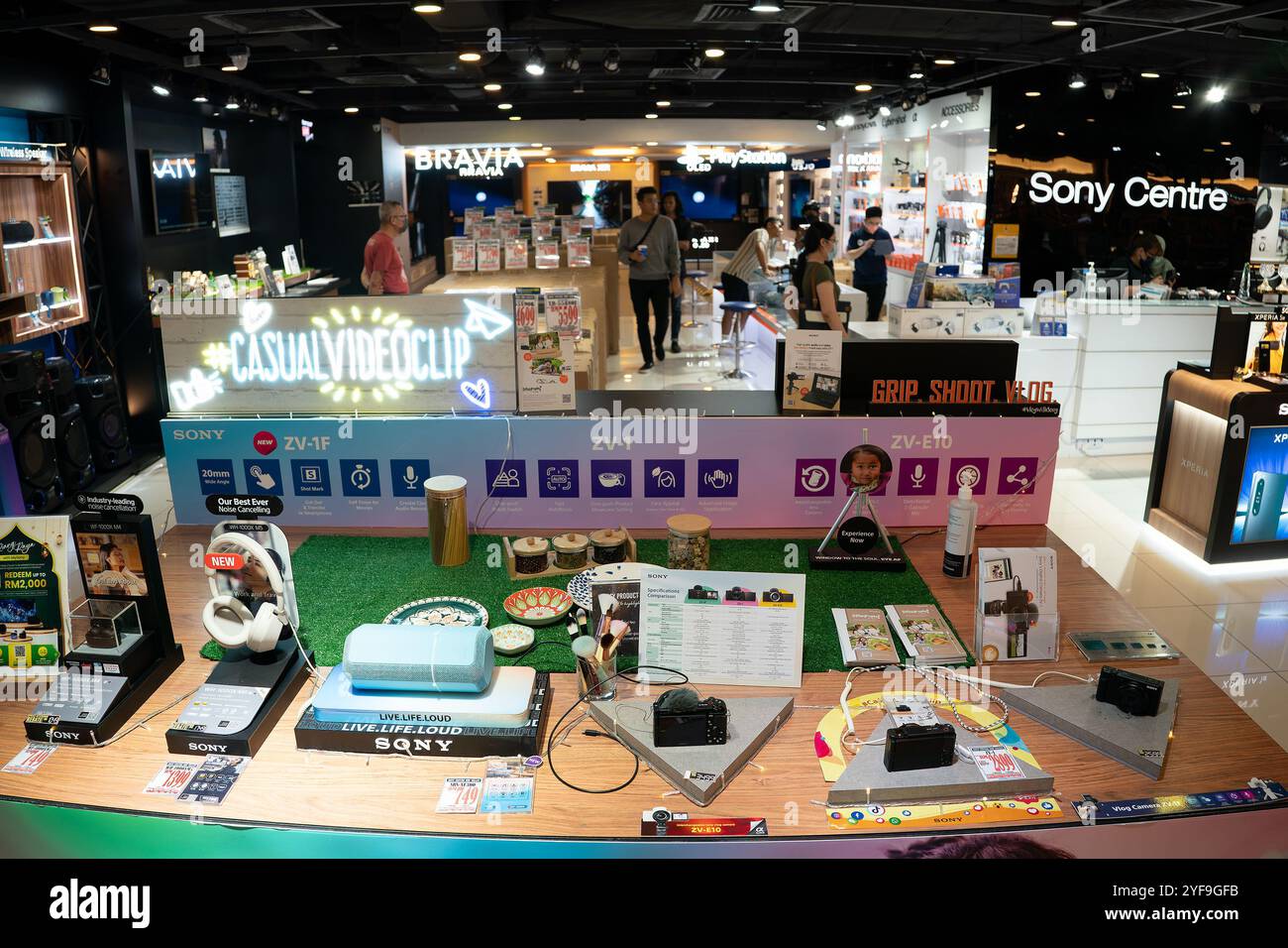 KUALA LUMPUR, MALAYSIA - MARCH 11, 2023: interior shot of Sony store in ...