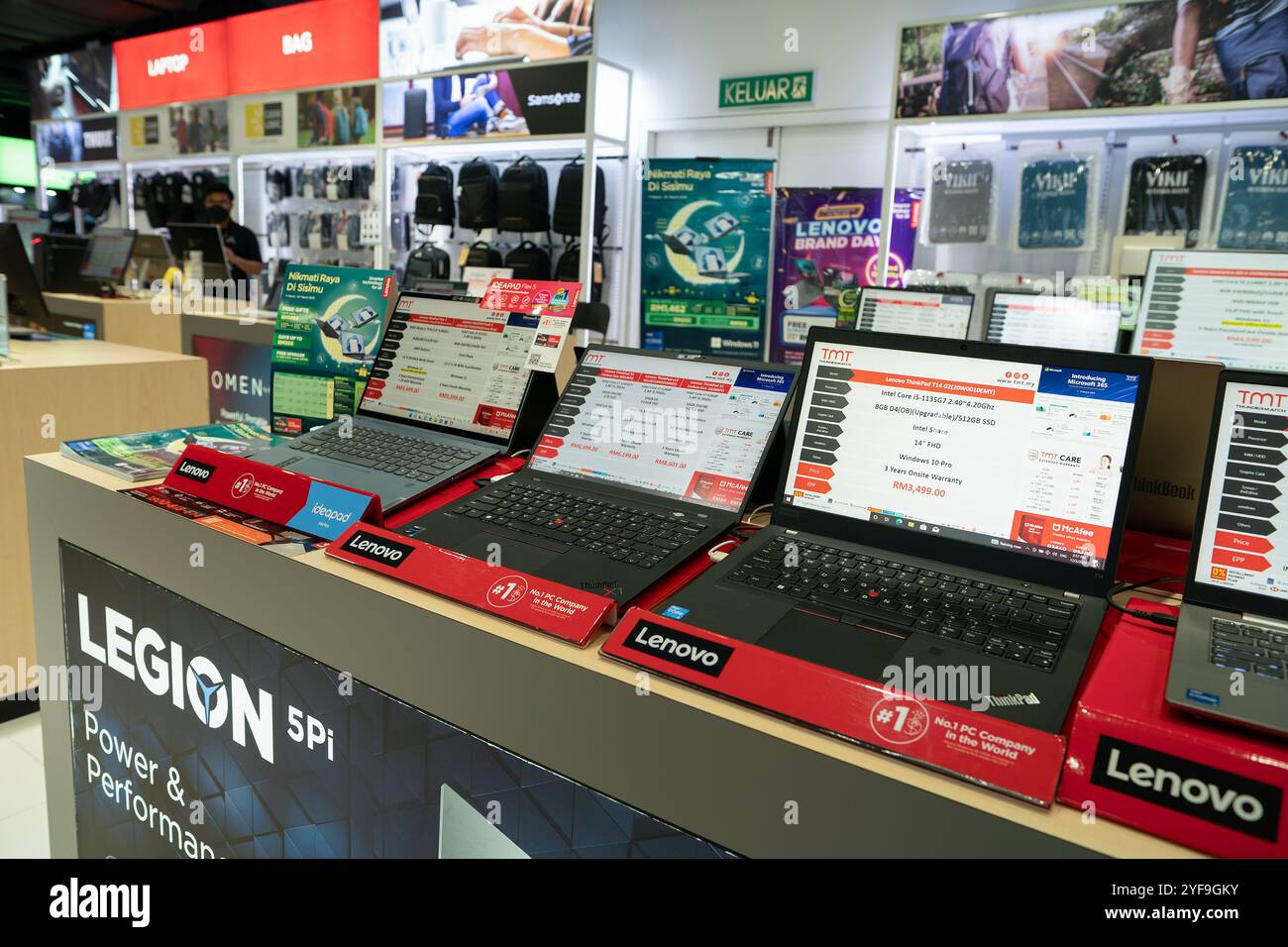 KUALA LUMPUR, MALAYSIA - MARCH 12, 2023: laptops on display at TMT ...