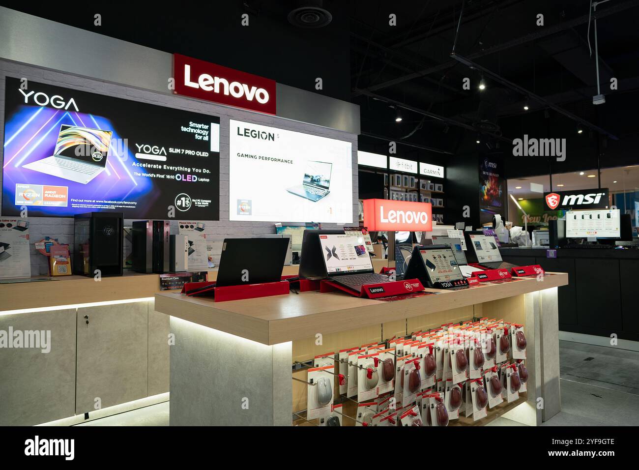 KUALA LUMPUR, MALAYSIA - MARCH 12, 2023: laptops on display inside ...