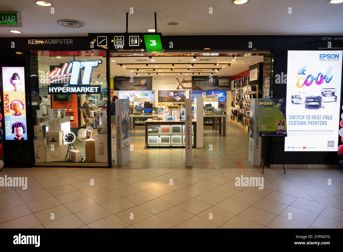 KUALA LUMPUR, MALAYSIA - MARCH 12, 2023: entrance to All IT store in ...