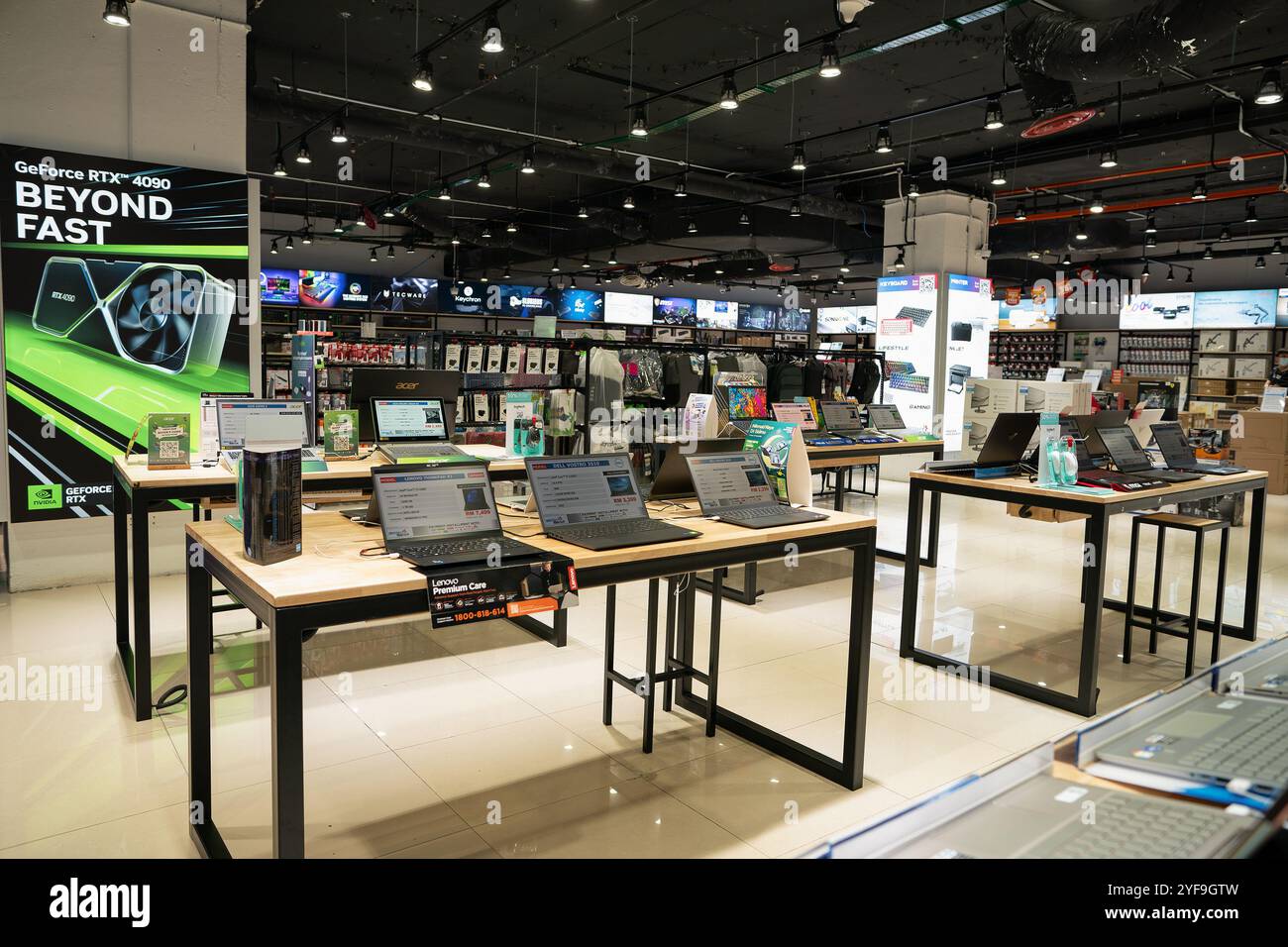 KUALA LUMPUR, MALAYSIA - MARCH 12, 2023: various laptops on display at ...