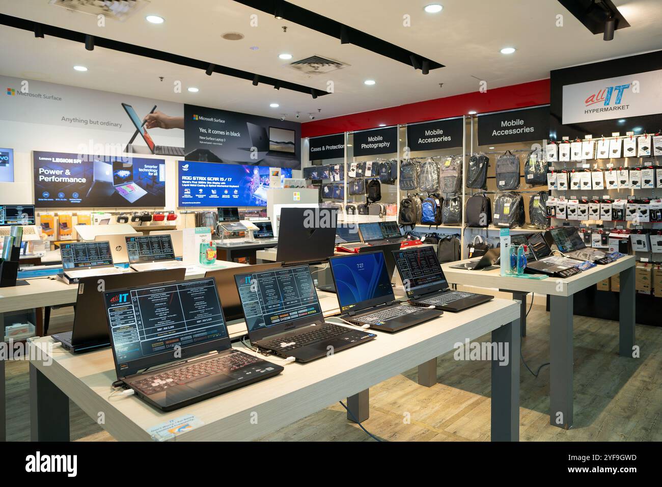 KUALA LUMPUR, MALAYSIA - MARCH 12, 2023: laptops on display at All IT ...