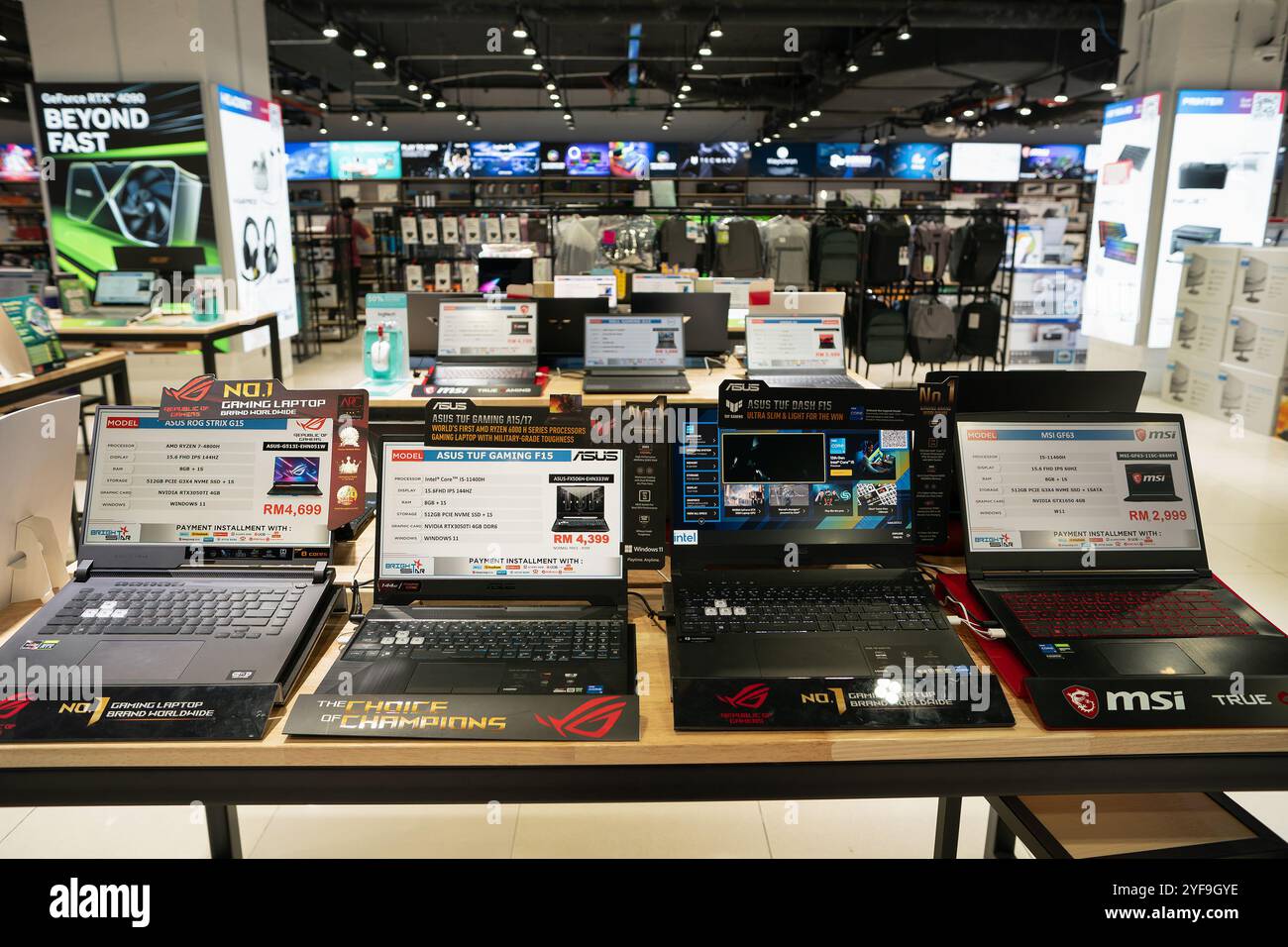 KUALA LUMPUR, MALAYSIA - MARCH 12, 2023: various laptops on display at ...