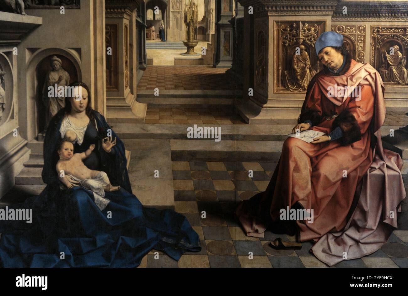 Mabuse (Jan Gossaert) (ca. 1478-1532). Flemish painter. St Luke painting the Virgin, ca. 1520 ...