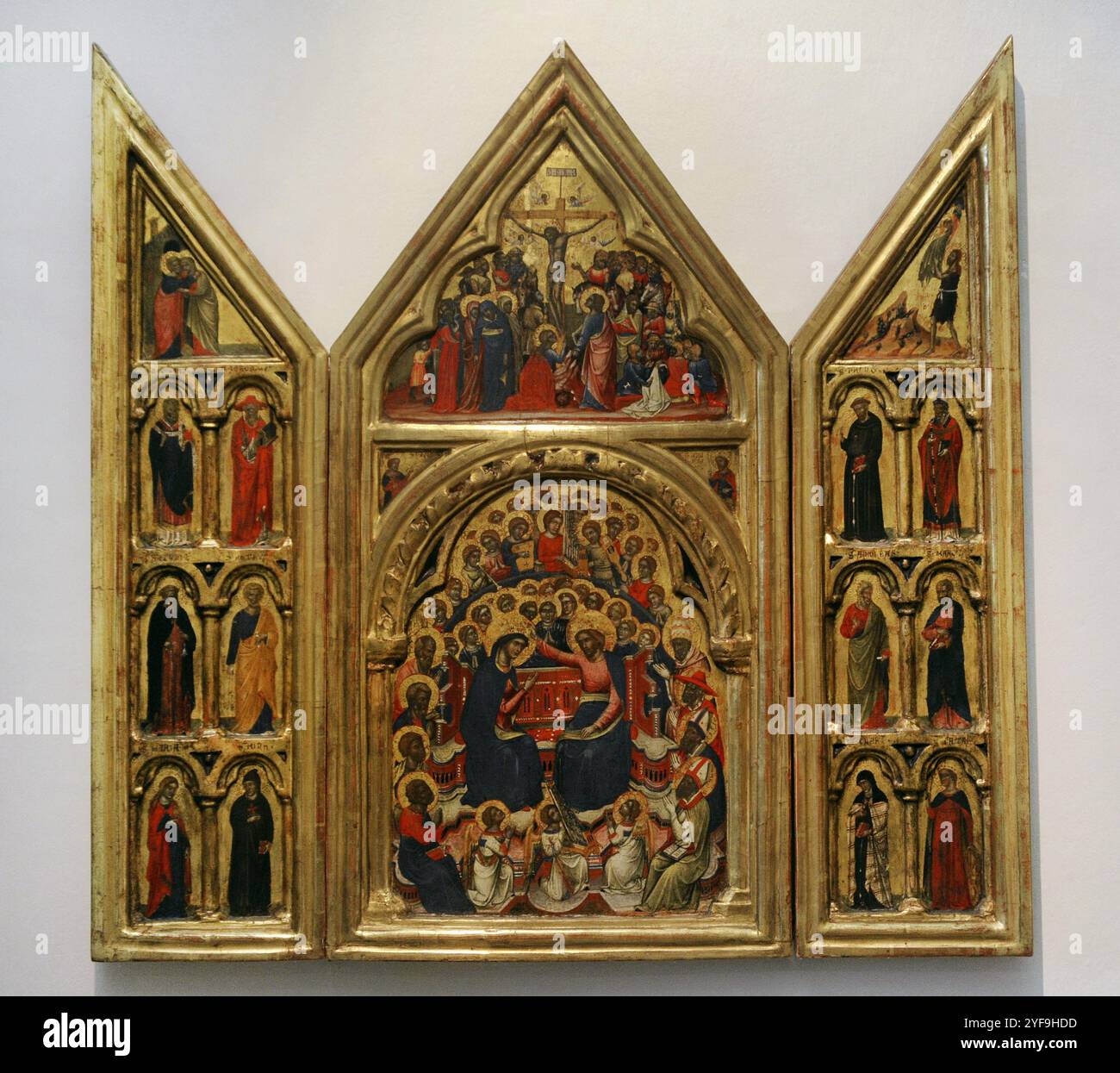 Catarino Veneziano. Venetian painter (fl. 1362-1390). Triptych of the Coronation of the Virgin ...