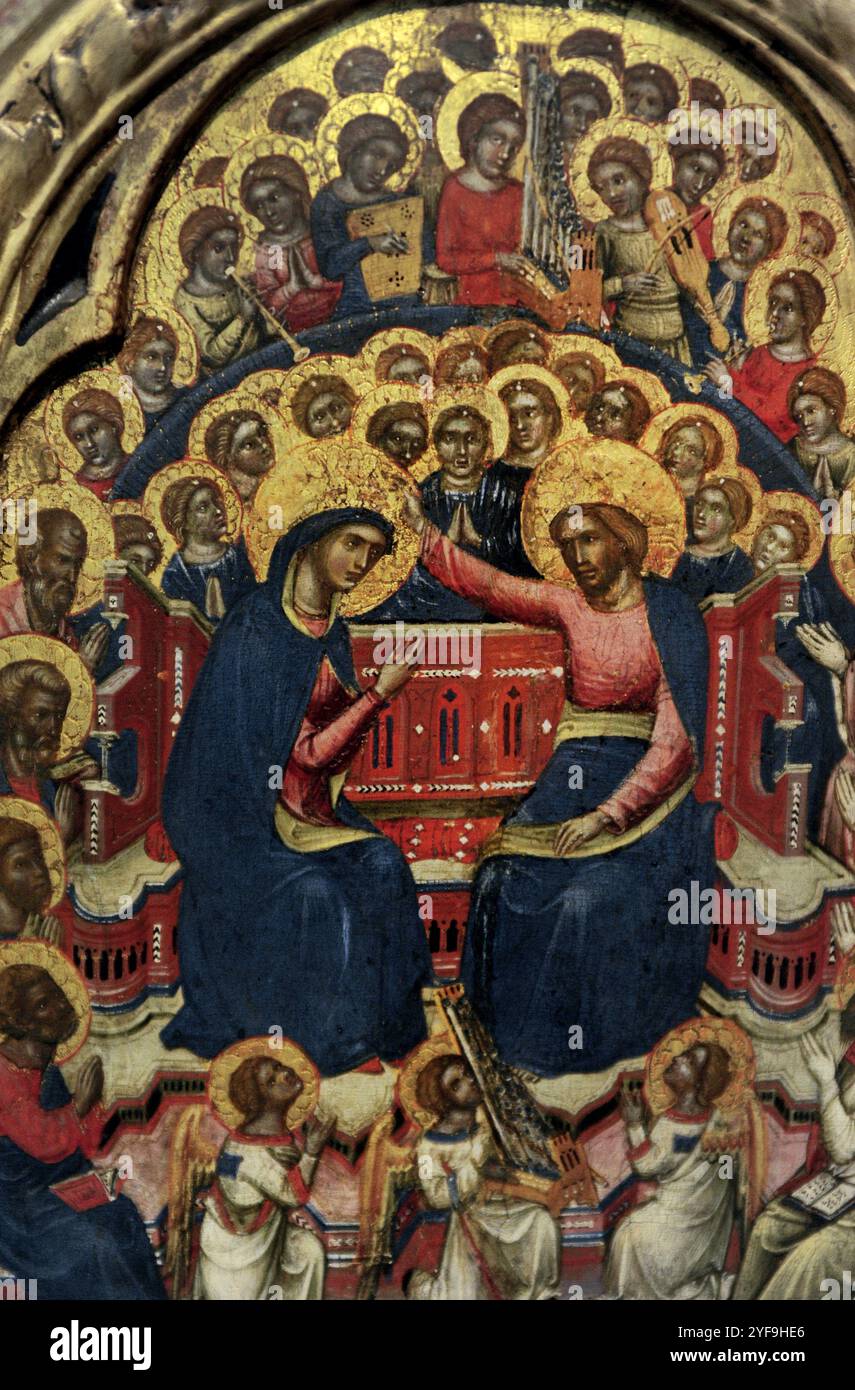 Catarino Veneziano. Venetian painter (fl. 1362-1390). Triptych of the Coronation of the Virgin ...