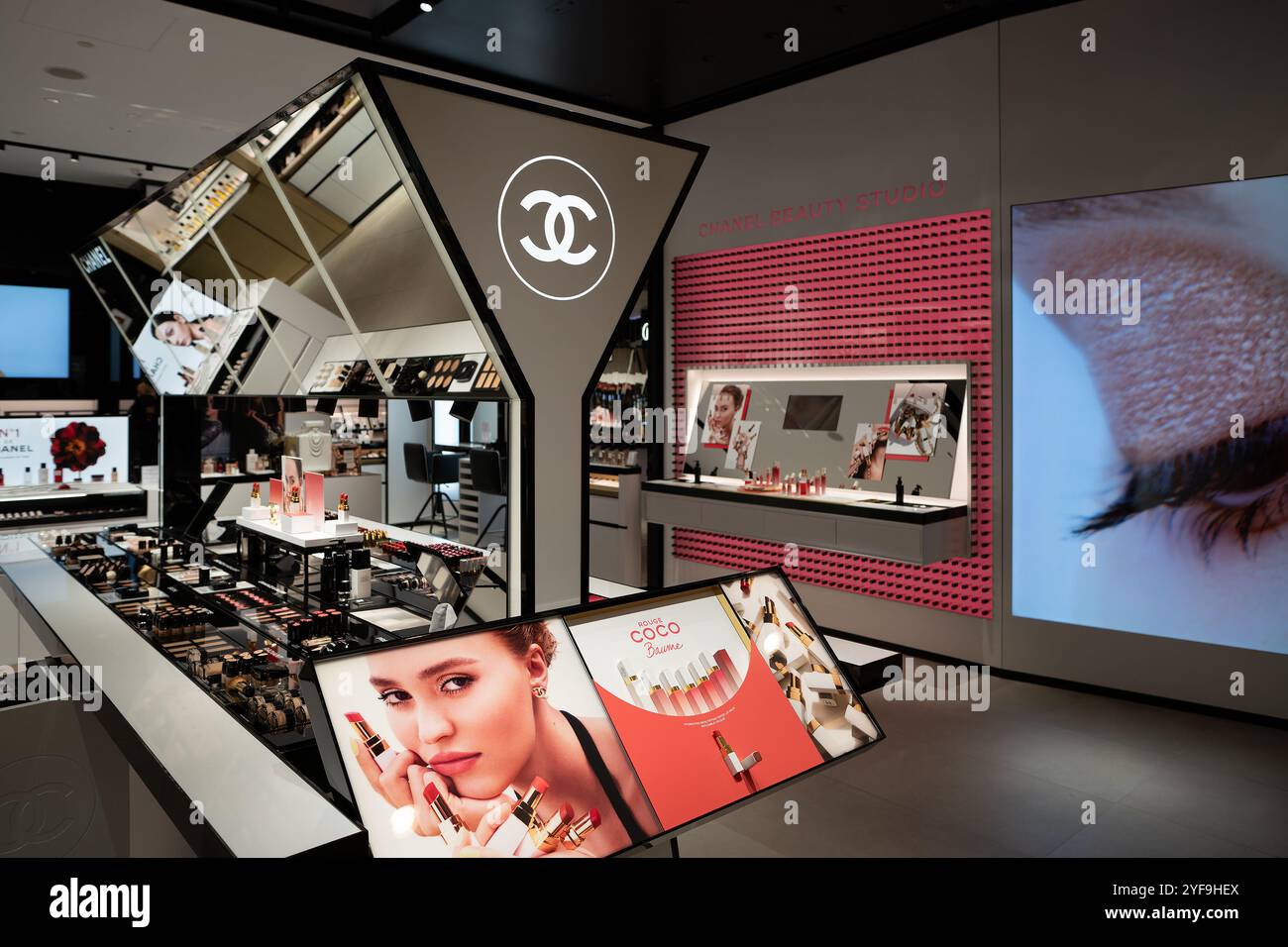 Chanel makeup store display in hi-res stock photography and images - Alamy