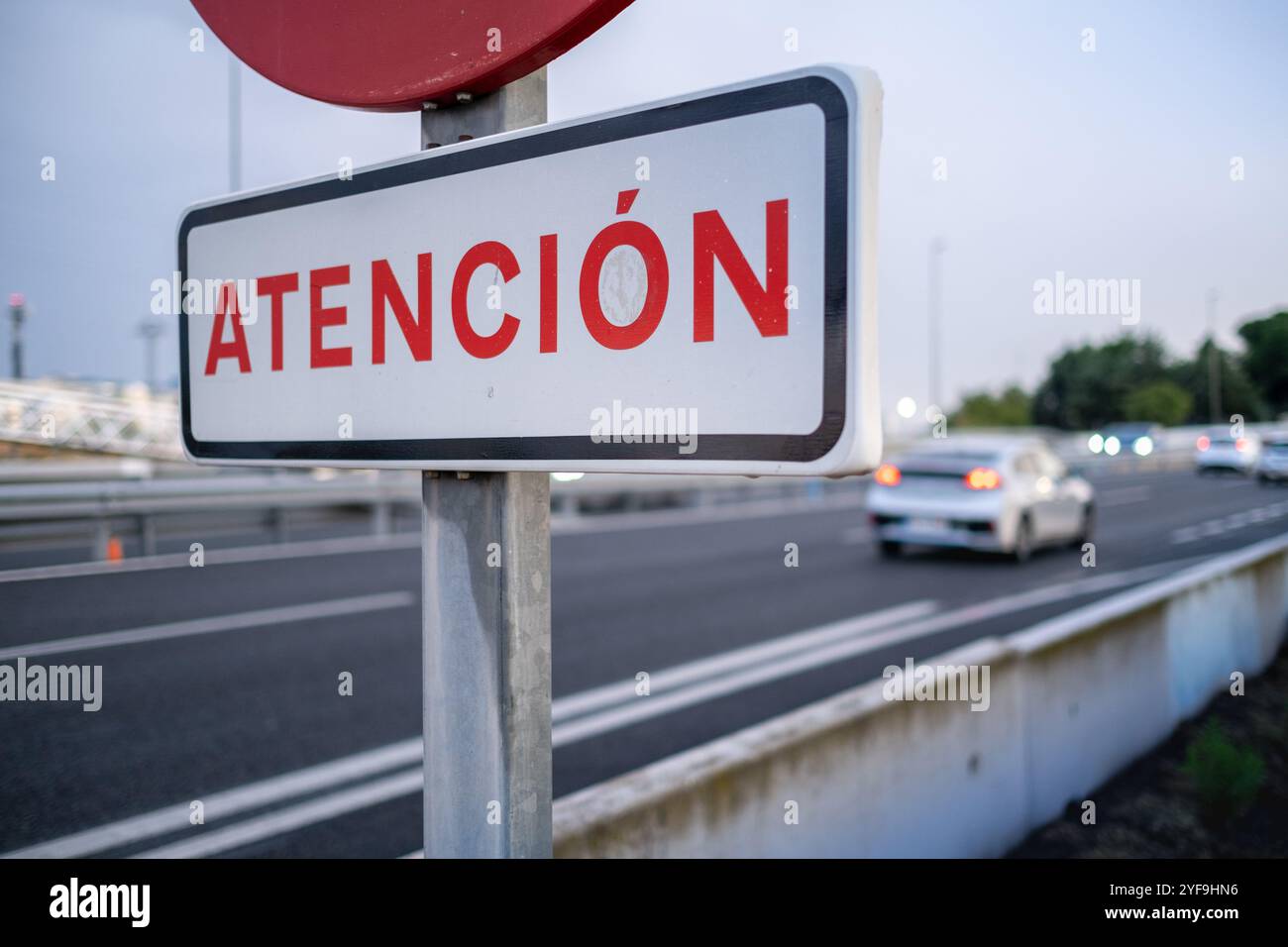 Warning sign graffiti detail hi-res stock photography and images - Alamy