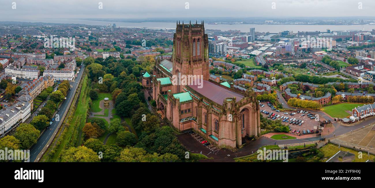 Aerial view liverpool cathedral gothic hi-res stock photography and ...
