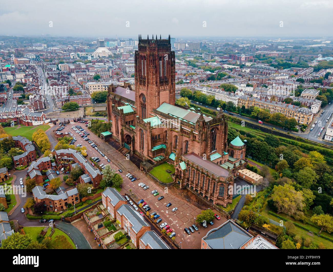 Aerial view majestic liverpool cathedral hi-res stock photography and ...