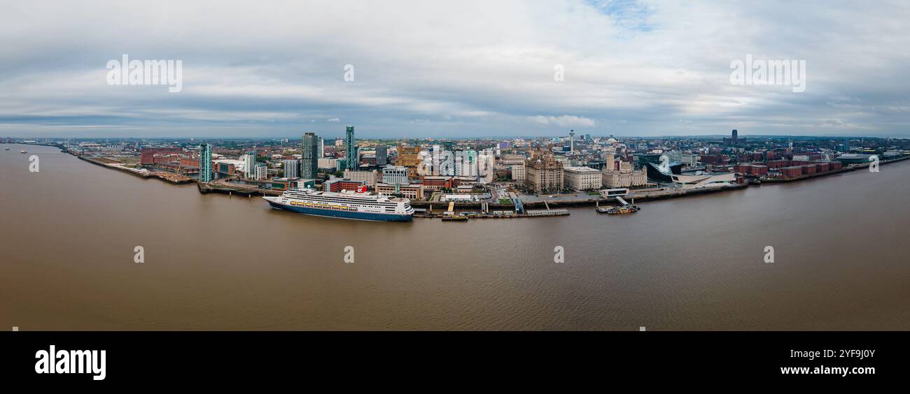 Liverpool, Merseyside, England- September 20th, 2021: Aerial view of ...