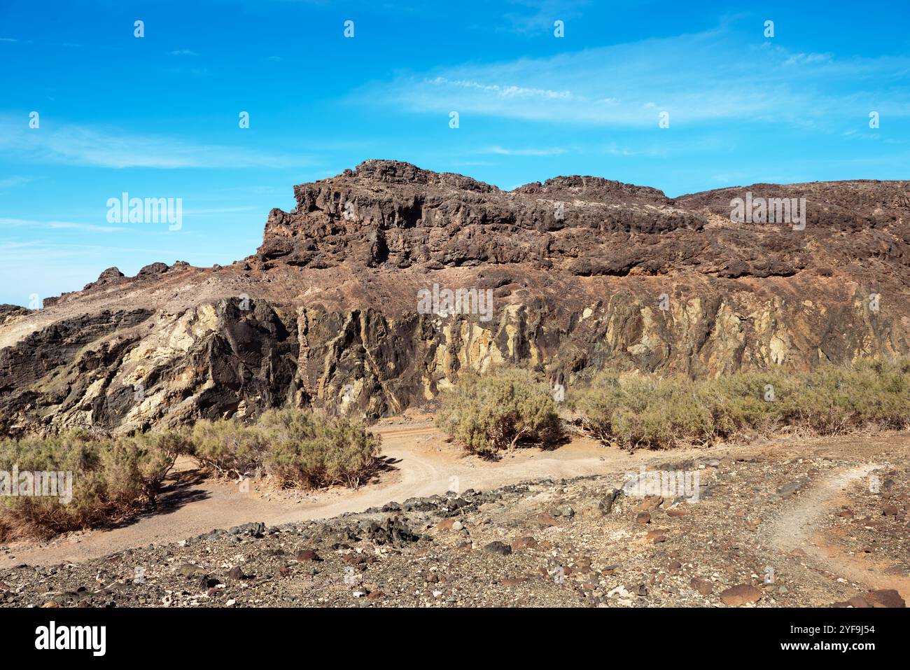 Mountains landscape with colors and structures of the rocks inland at ...