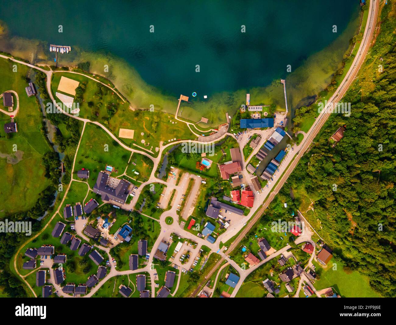 Scenery of beautiful Austria village Obertraun Lake Hallstatt in ...