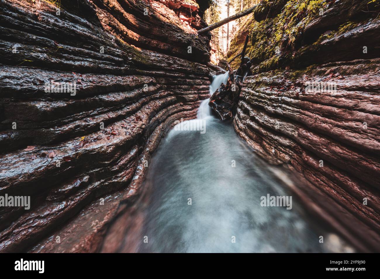Die Taugl-Klamm, auch als "Roter Canyon" bekannt, im Bezirk Hallein bei ...