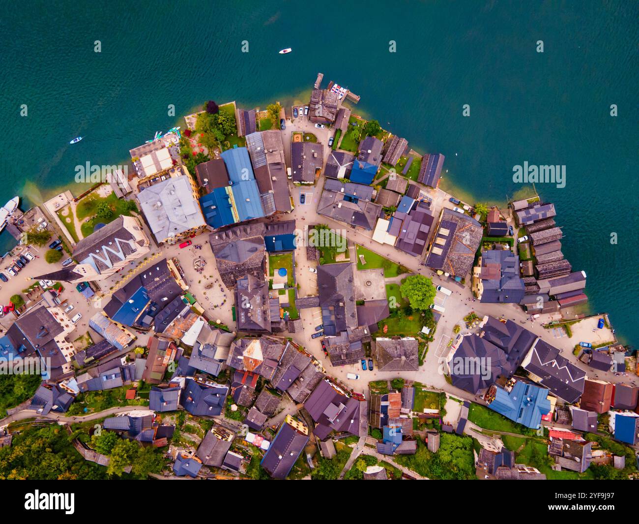 Aerial view from drone hallstatt hi-res stock photography and images ...