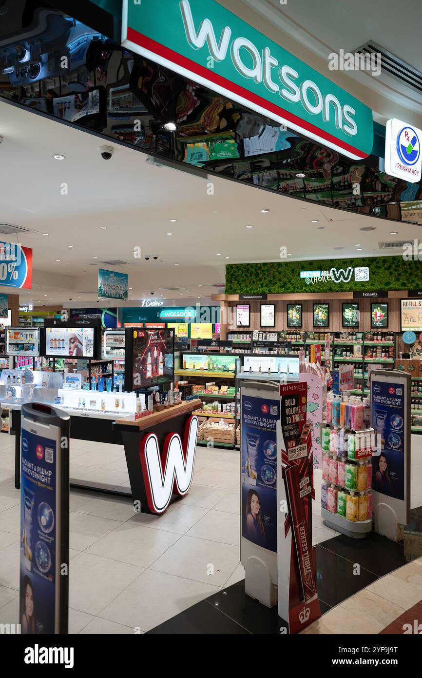 KUALA LUMPUR, MALAYSIA - MARCH 15, 2023: entrance to a Watsons store in ...