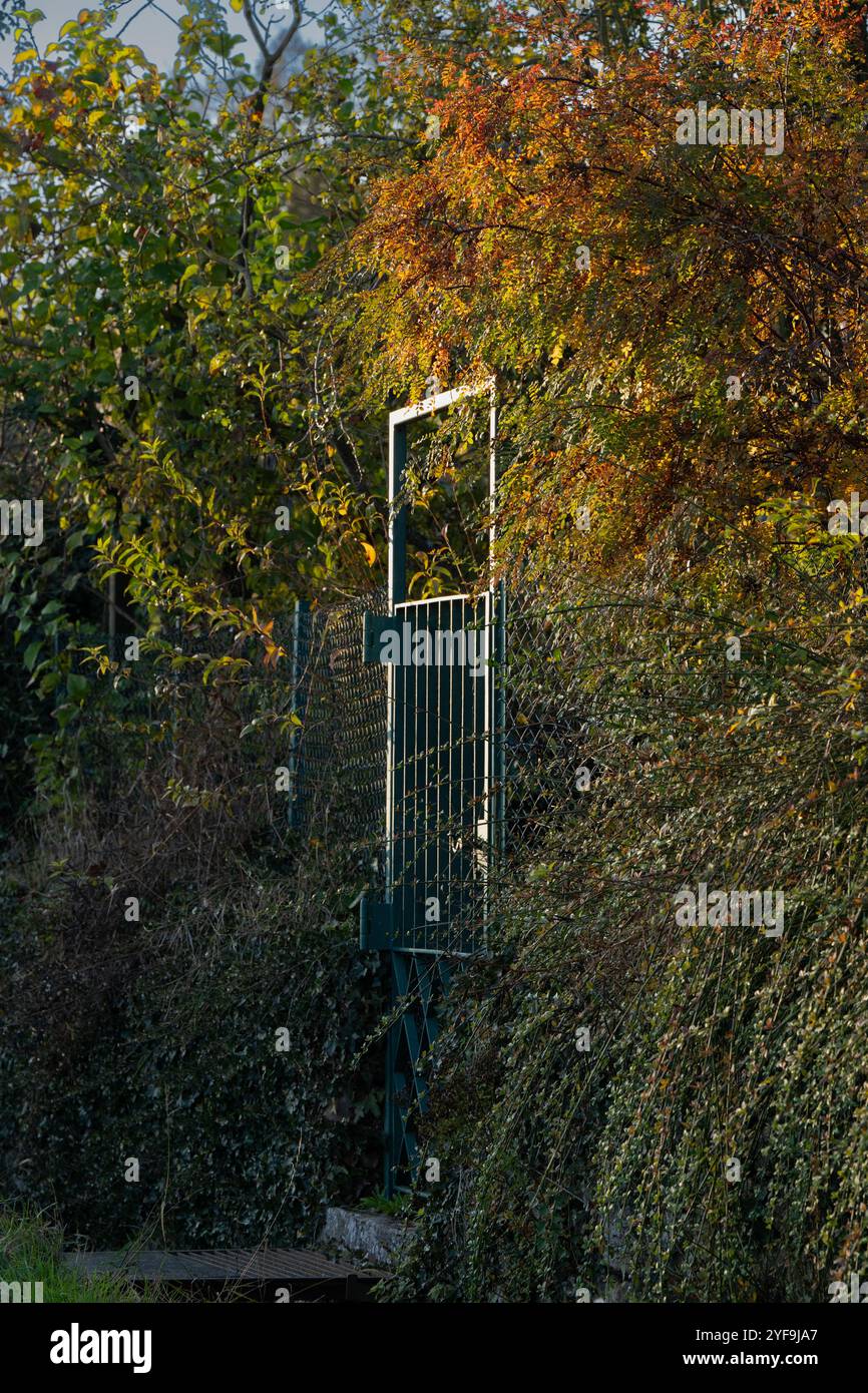 Gate to the garden in fall Stock Photo - Alamy