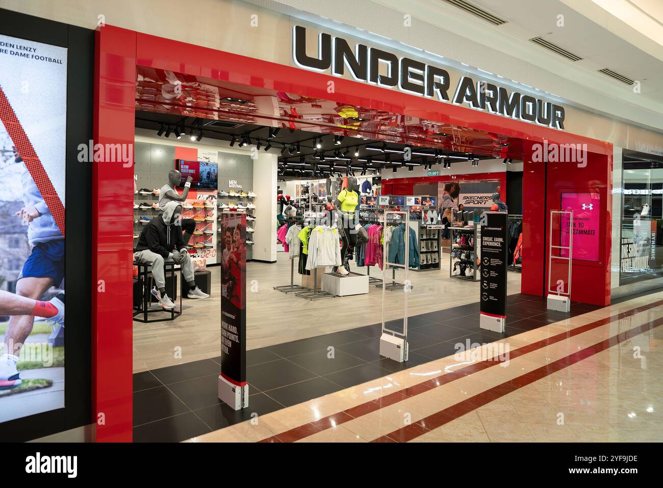 KUALA LUMPUR, MALAYSIA - MARCH 15, 2023: entrance to Under Armour store ...