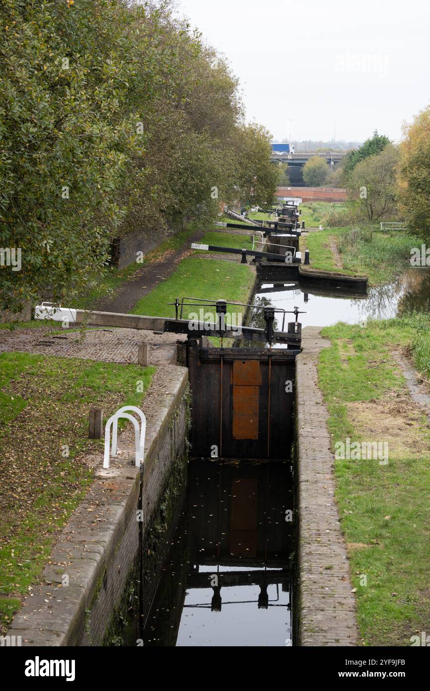 Oldbury Locks on the Titford Canal, Oldbury, West Midlands, England, UK ...