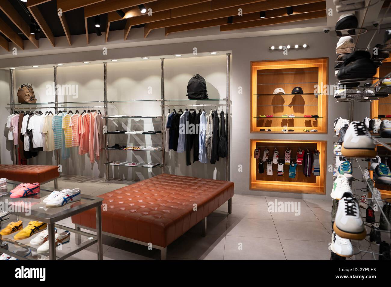 KUALA LUMPUR, MALAYSIA - MARCH 15, 2023: interior shot of Onitsuka ...