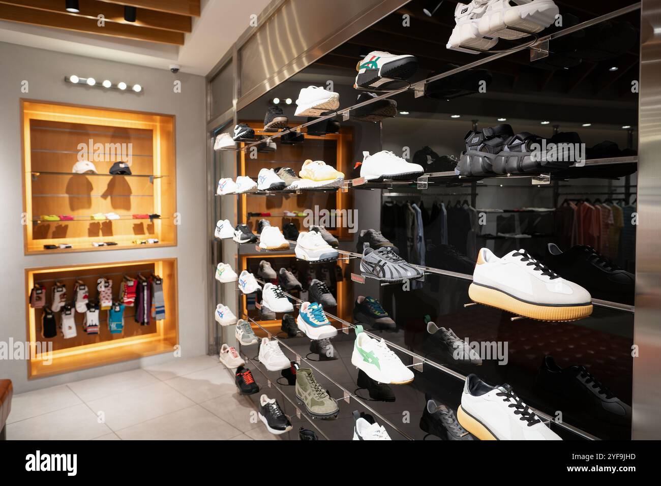 KUALA LUMPUR, MALAYSIA - MARCH 15, 2023: interior shot of Onitsuka ...