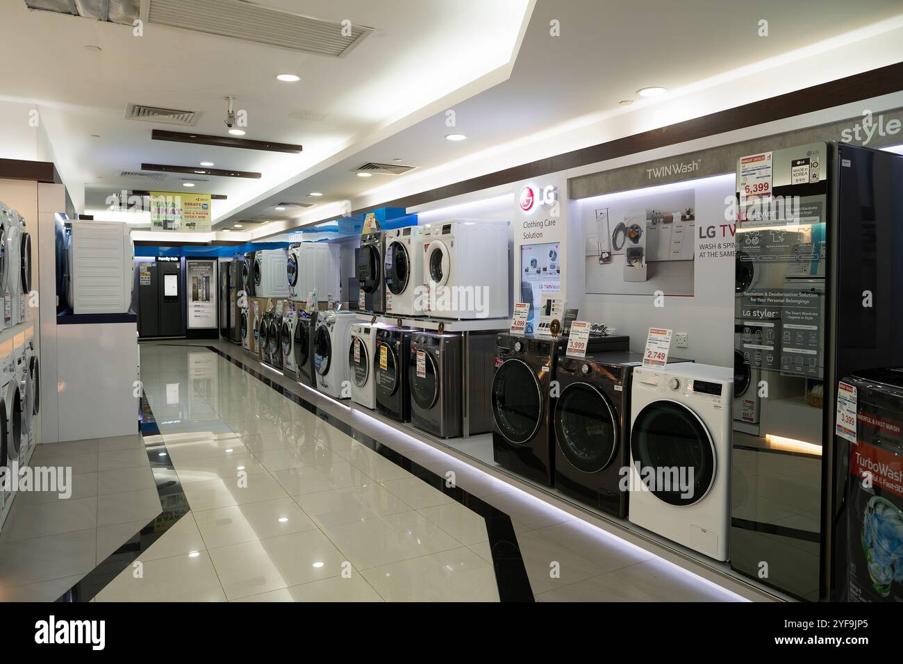 KUALA LUMPUR, MALAYSIA - MARCH 15, 2023: washing machines on display at ...