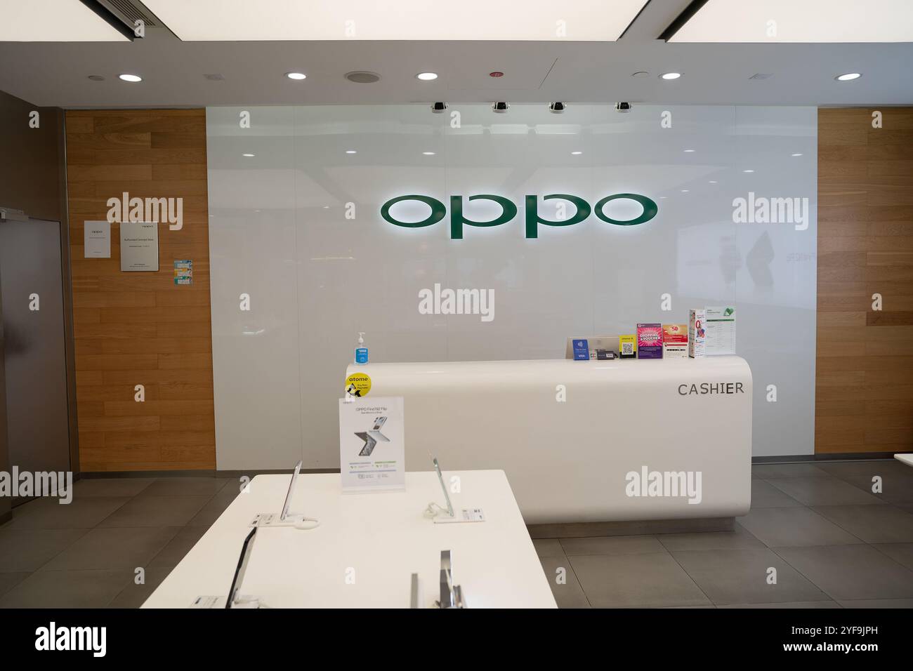 KUALA LUMPUR, MALAYSIA - MARCH 15, 2023: interior shot of Oppo store in ...