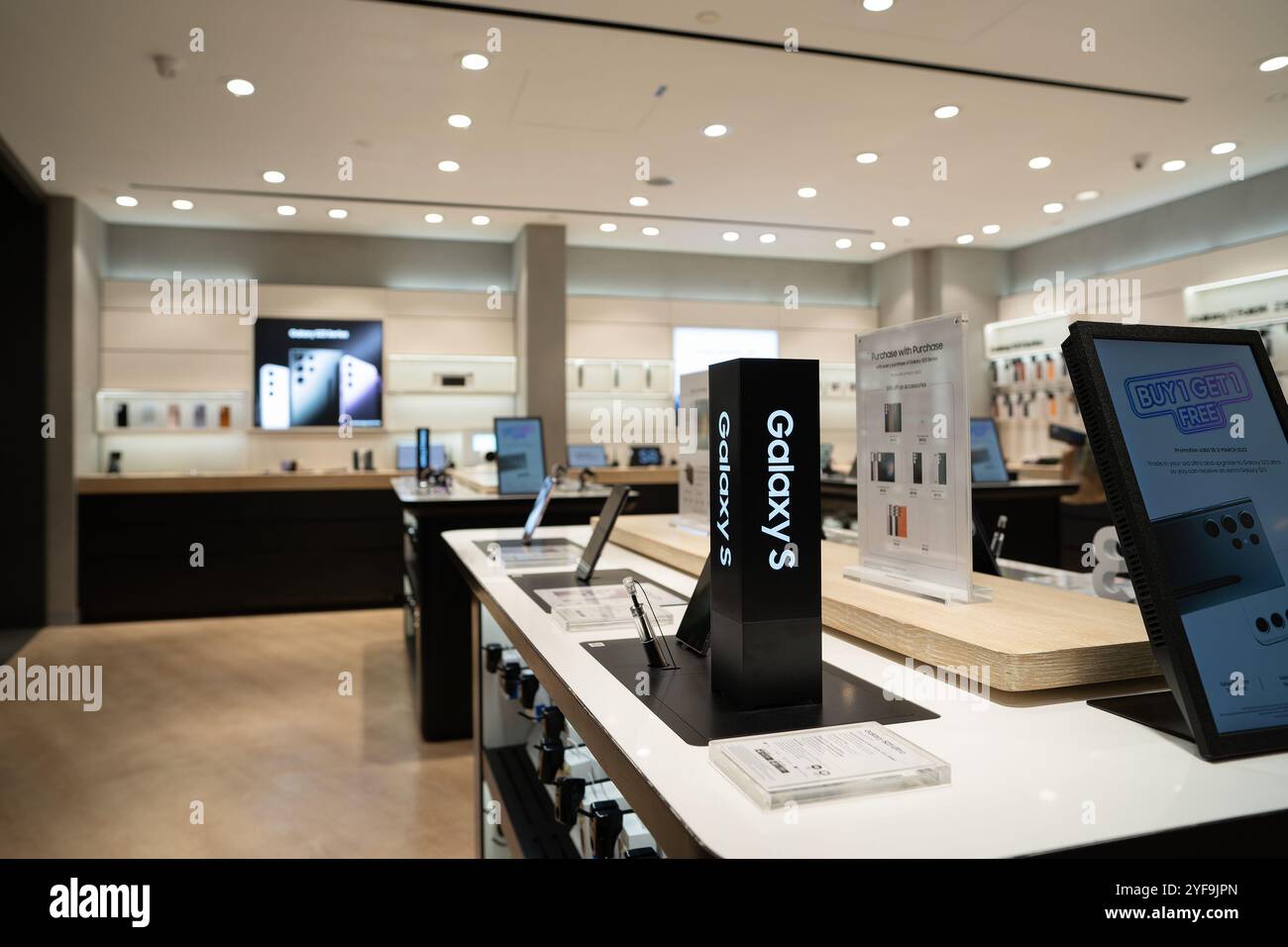 KUALA LUMPUR, MALAYSIA - MARCH 15, 2023: interior shot of Samsung ...