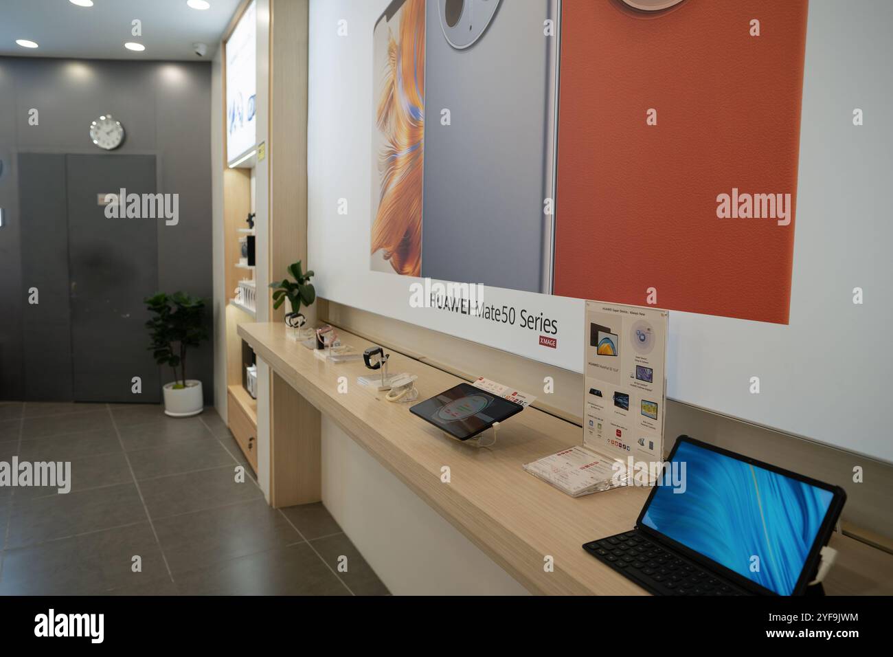 KUALA LUMPUR, MALAYSIA - MARCH 15, 2023: interior shot of Huawei store ...