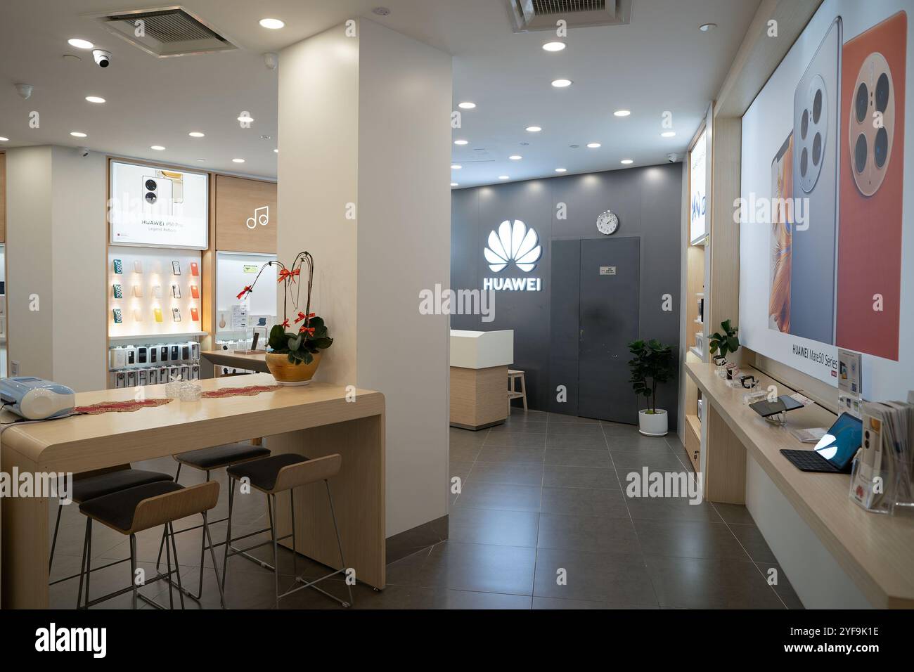 KUALA LUMPUR, MALAYSIA - MARCH 15, 2023: interior shot of Huawei store ...