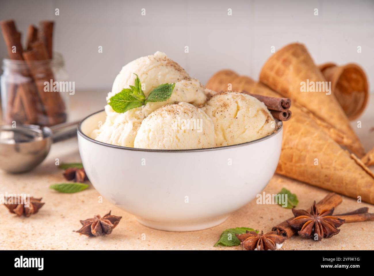 Indian cold summer Garam Masala Gelato dessert, Indian Three Spice Ice ...