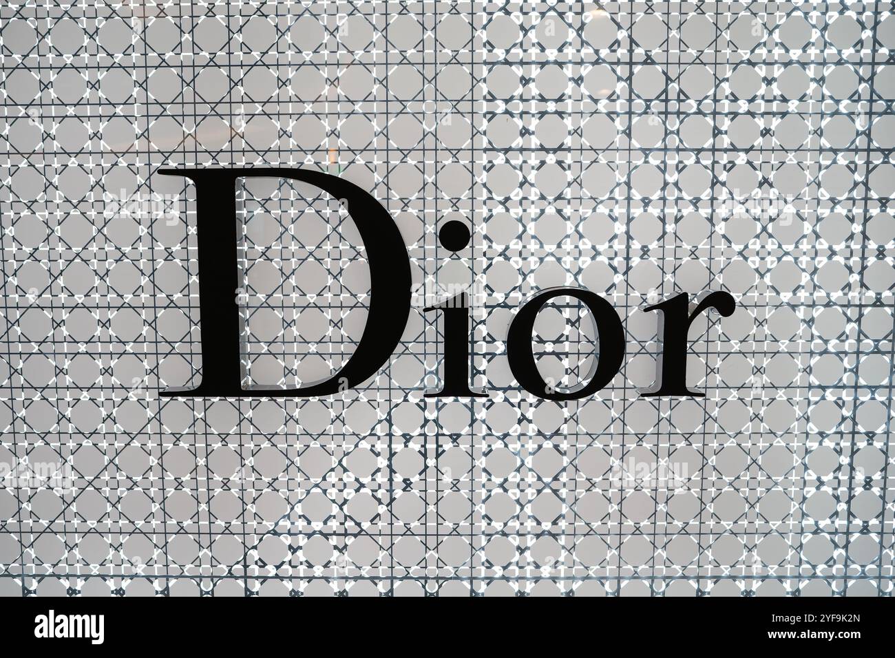 KUALA LUMPUR, MALAYSIA - MARCH 15, 2023: close up shot of Dior sign as ...
