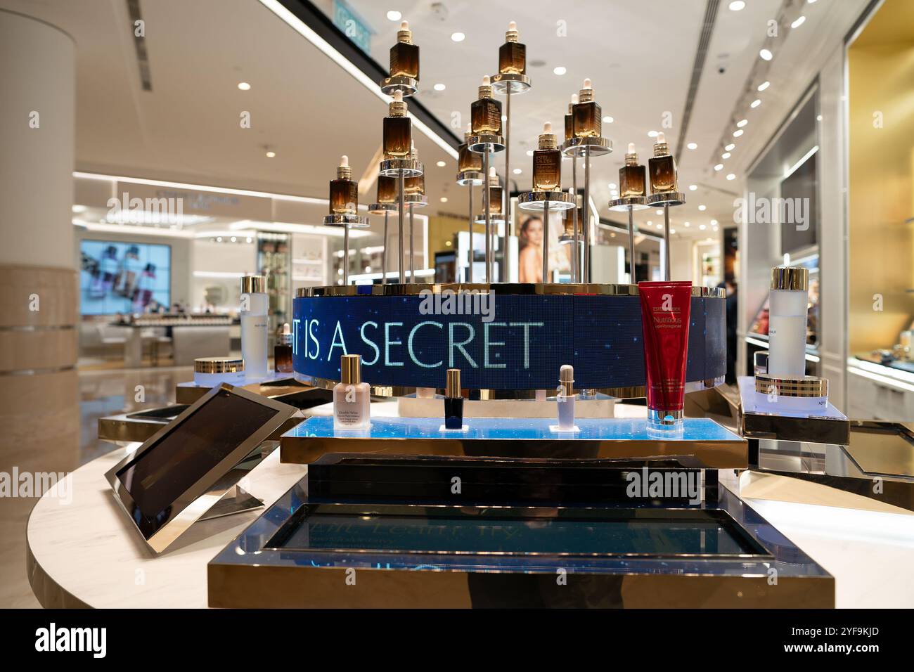 KUALA LUMPUR, MALAYSIA - MARCH 15, 2023: cosmetics on display at Estee ...