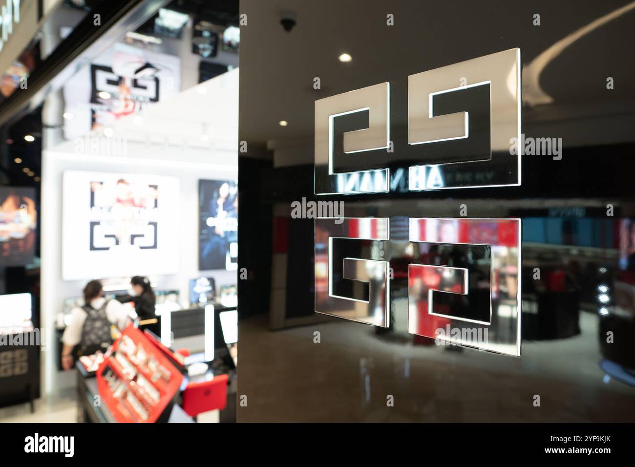 KUALA LUMPUR, MALAYSIA - MARCH 15, 2023: close up shot of Givenchy sign ...